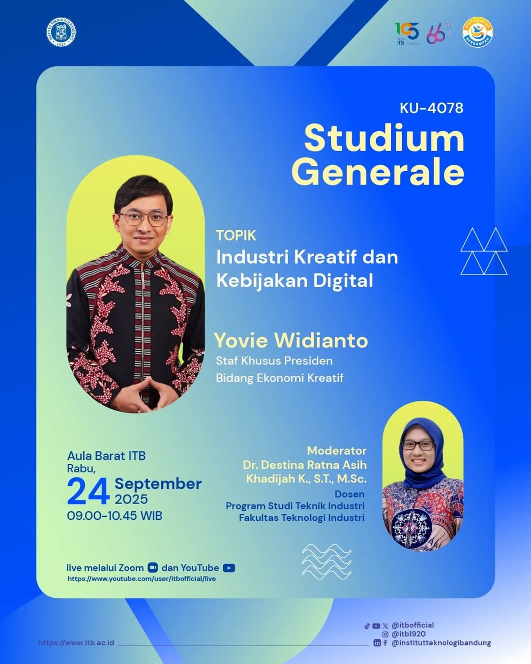 Studium Generale Industri Kreatif dan Kebijakan Digital - Institut Teknologi Bandung
